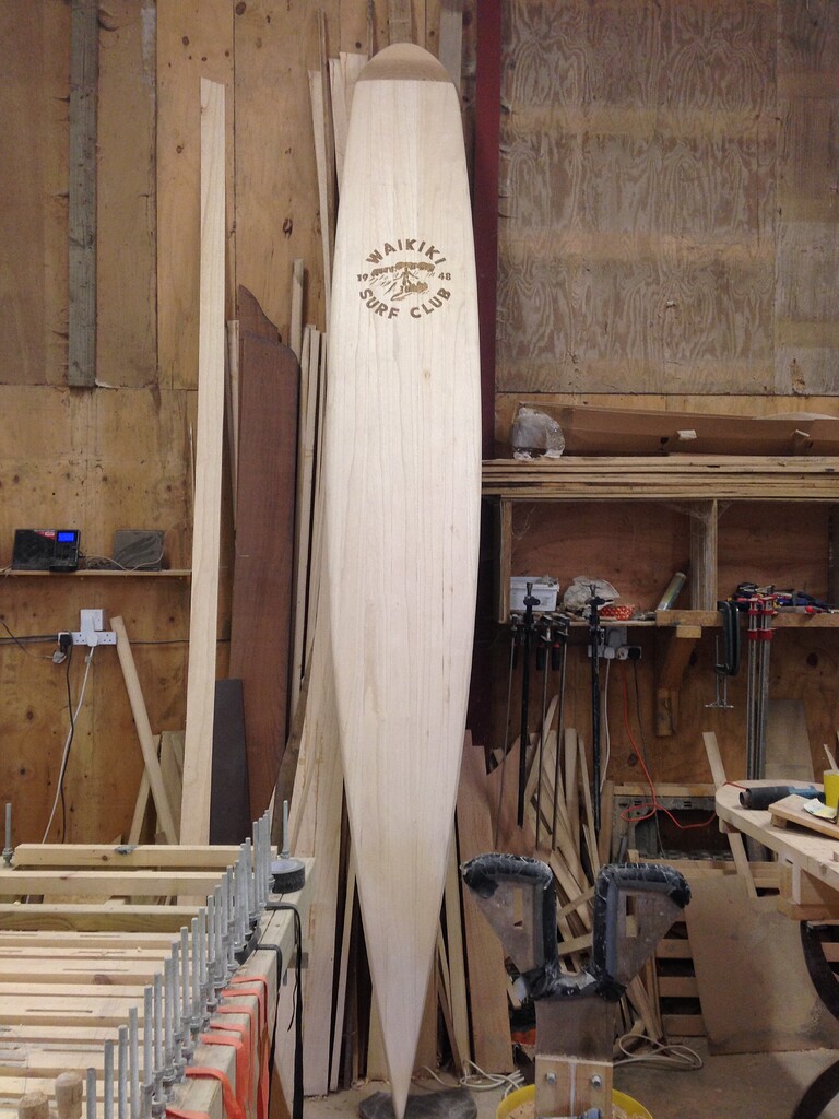 13' 2" Tom Blake inspired paddle board - 11ft plus - SWAYLOCKS